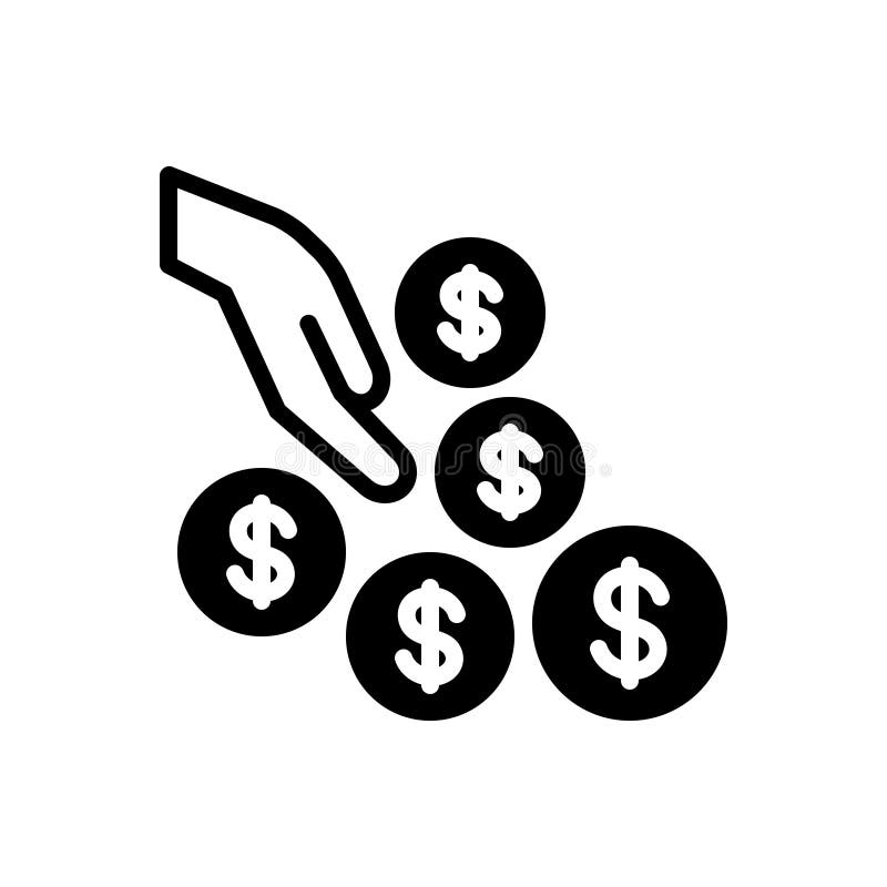 Black Solid Icon for Generous, Prodigal and Lenient Stock Vector ...