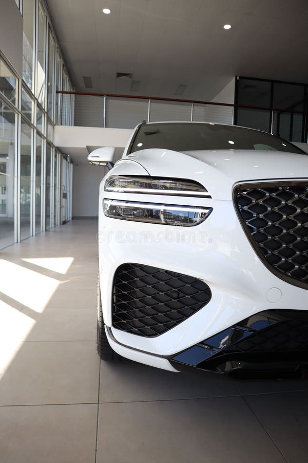 Genesis Gv70 White Car Turbo Editorial Photography - Image of power ...