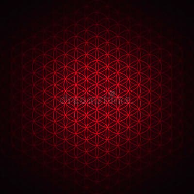 Genesis Pattern - the Flower of Life Red Stock Illustration ...