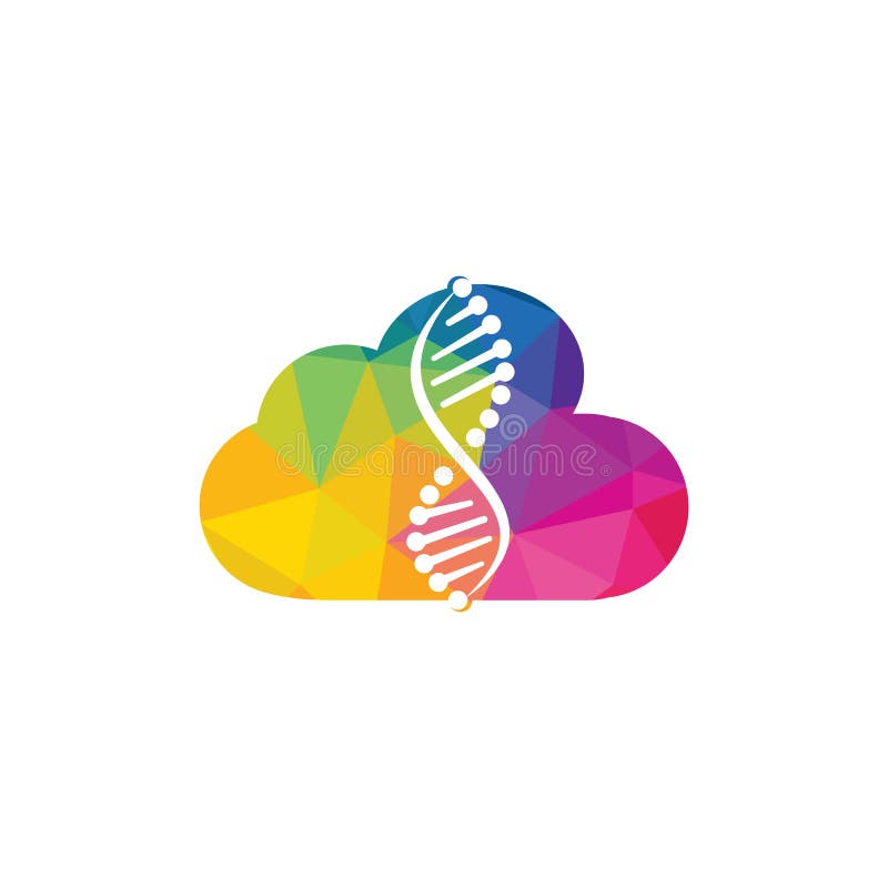 Human DNA and Cloud Logo. Science Genetics Vector Logo Design. Stock ...