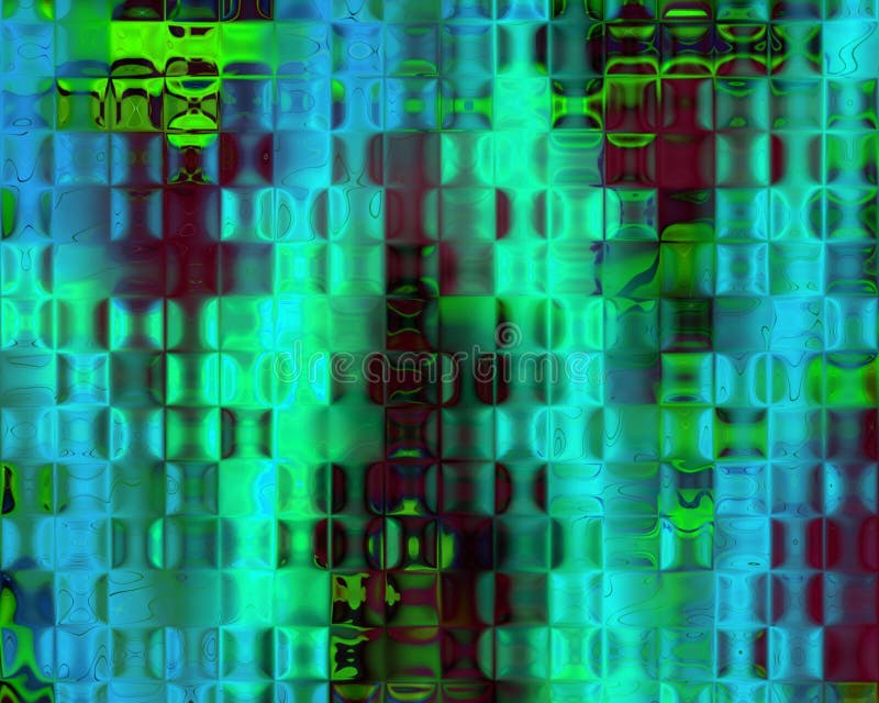 Genetic Art Crystal Blocks Green Light Blue Red Stock Illustration ...