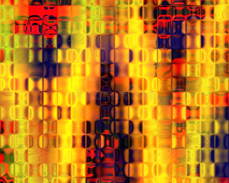 Genetic Art Crystal Blocks Yellow Red Blue Stock Illustration ...