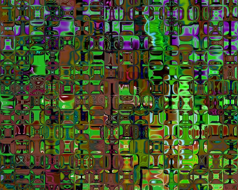 Genetic Art Crystal Reflections Green Brown Stock Illustration ...