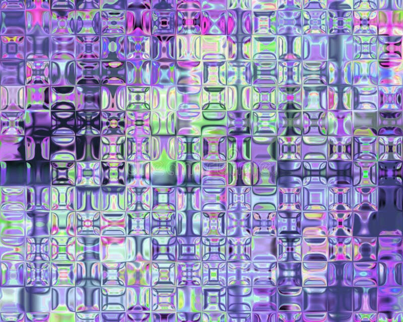 Genetic Art Psychedelic Glass Blocks Violet Stock Illustration ...