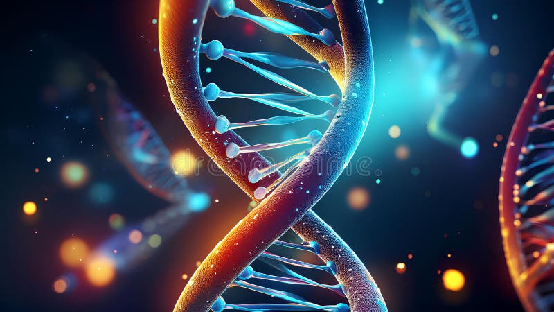 The Genetic Code at the Molecular Level. Colored 3D Illustration of the ...