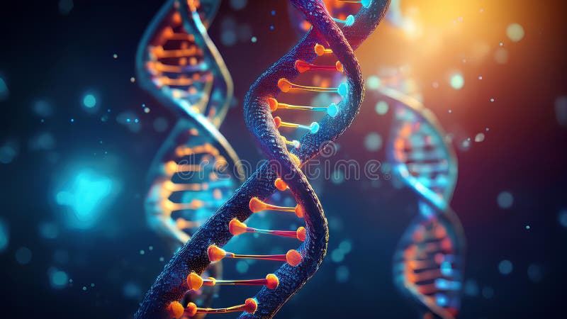 The Genetic Code at the Molecular Level. Colored 3D Illustration of the ...