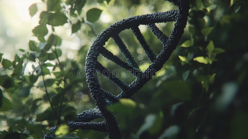 Genetic Code of Nature Intricate DNA Helix Structure Amidst Lush ...