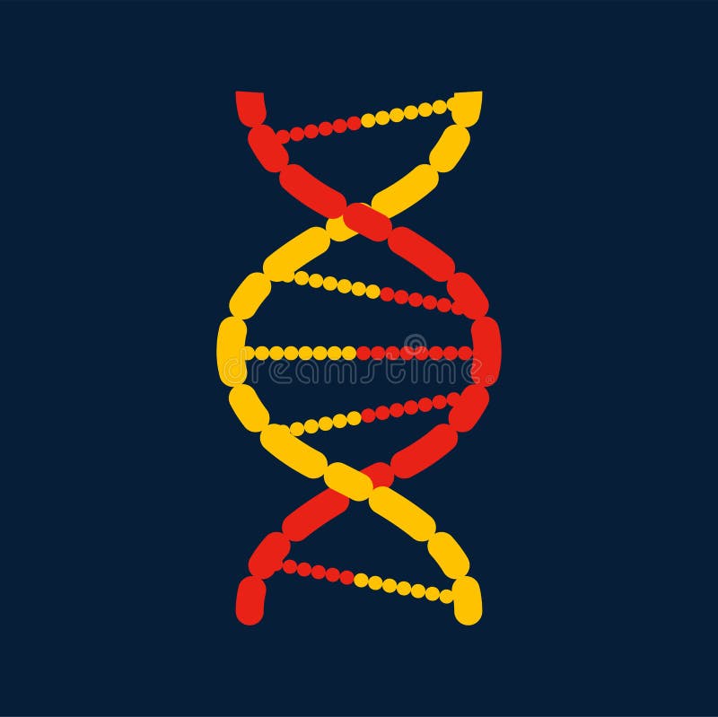 Genetic Code, Twisted DNA Molecule Isolated Icon Stock Vector ...