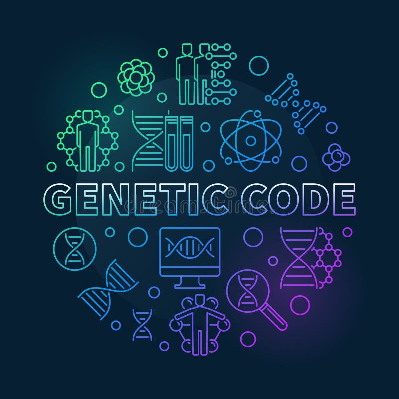 Colored Genetic Code DNA Molecule Structure Stock Illustration ...