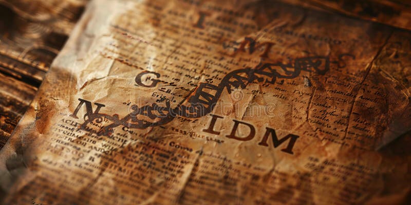 Genetic Code Written in Medieval Manuscript Generated Using AI. Stock ...