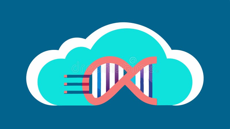 Genetic Data Cloud a Cloud with Swirling DNA Strands Inside Symbolizing ...