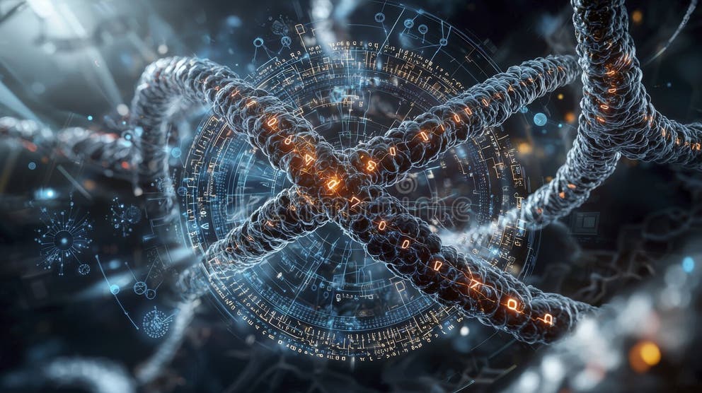 Genetic Data Visualization Laboratory Digital Interface Futuristic ...