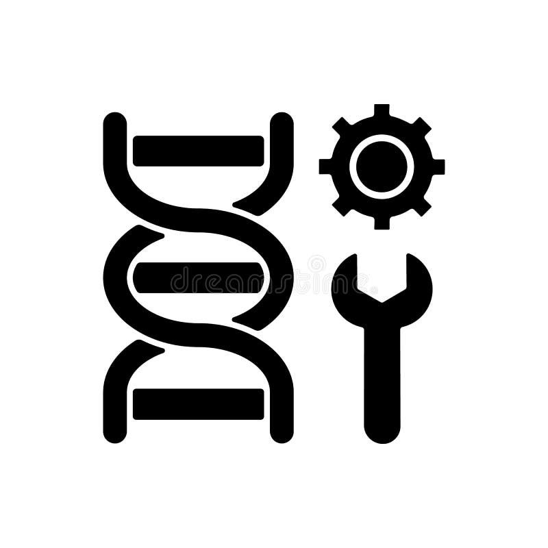 Genetic Engineering Black Glyph Icon Stock Illustration - Illustration ...