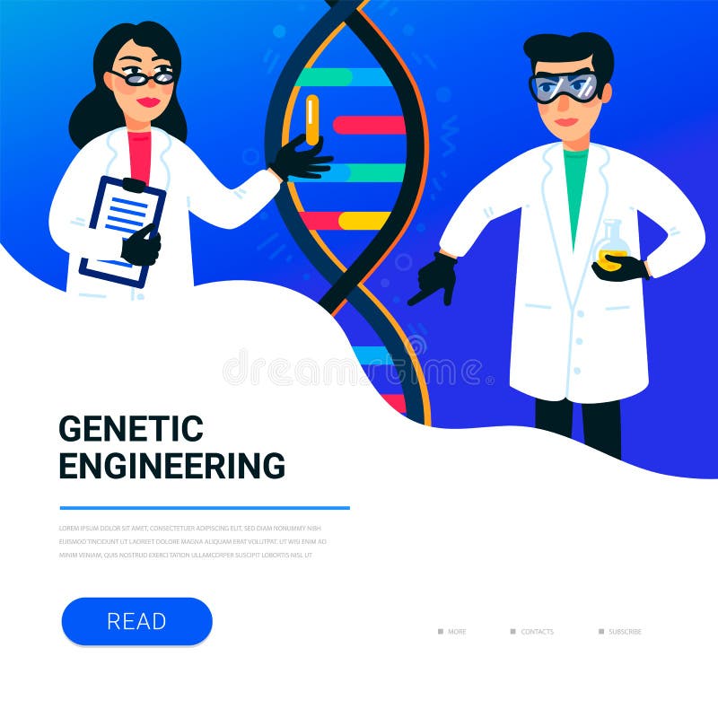 Genetic Engineering Concept. Scientists Working in Nanotechnology or ...