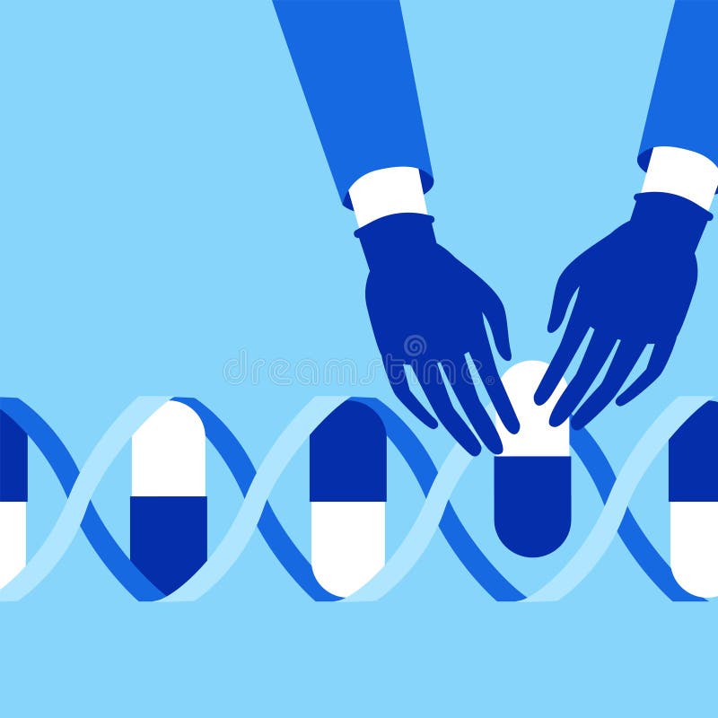 Gene Dna Editing Vector Concept in Bright Colors Stock Vector ...