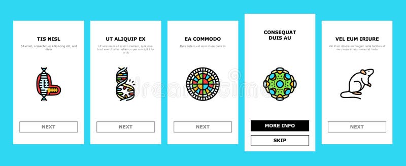 Genetic Engineering Crispr Genome Onboarding Icons Set Vector Stock ...