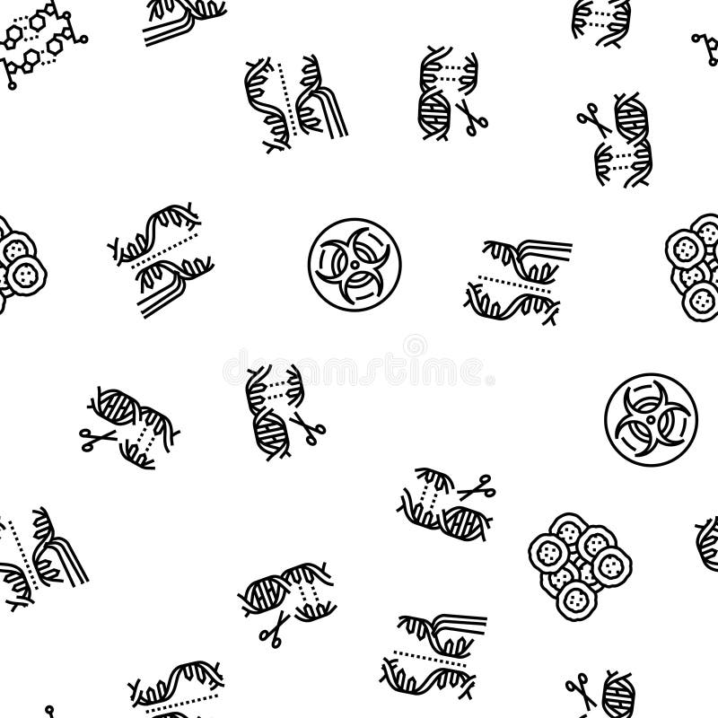 Genetic Engineering Crispr Genome Seamless Pattern Vector Stock ...