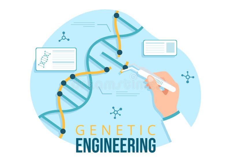 Genetic Engineering and DNA Modifications Illustration with Genetics ...