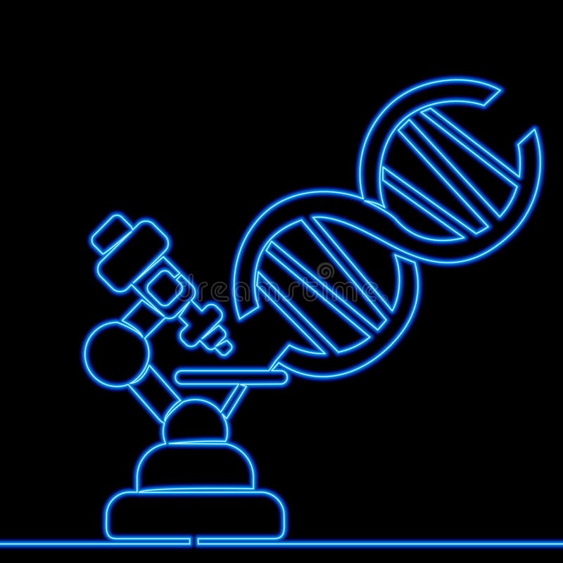 Genetic Engineering Dna Molecule and Microscope Medical Experiment Icon ...