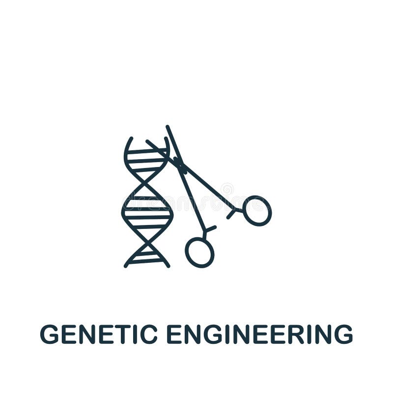 Genetic Engineering Icon. Monochrome Simple Bioengineering Icon for ...