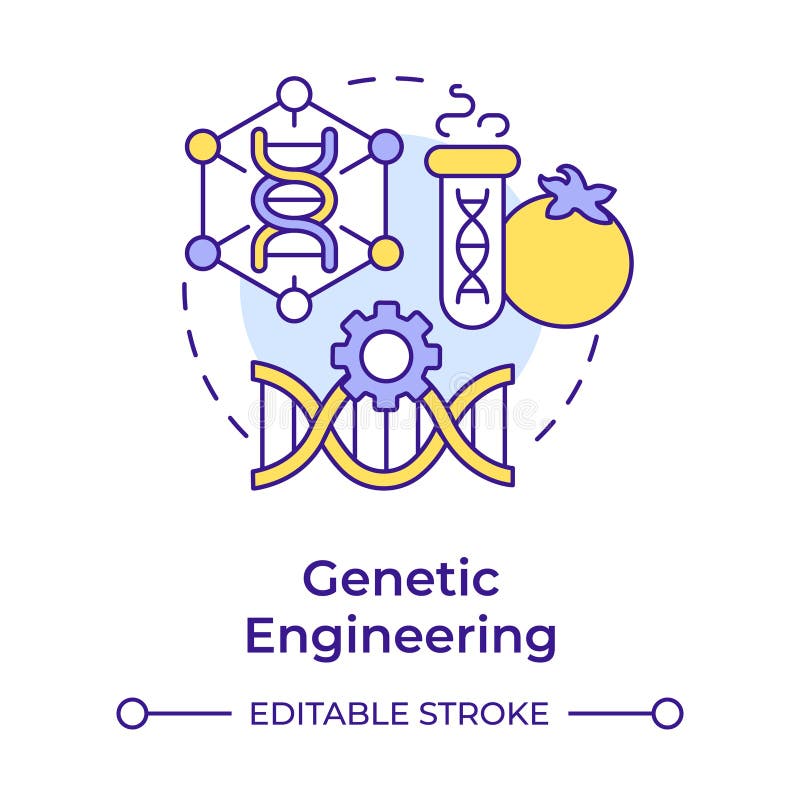 Genetic Engineering Multi Color Concept Icon Stock Vector ...