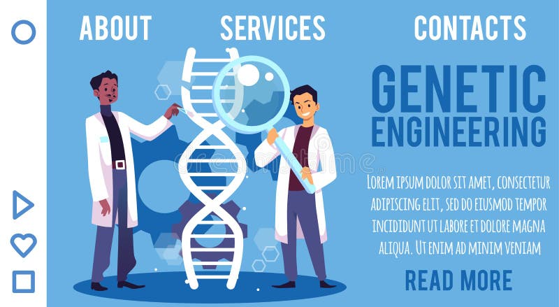 Genetic Engineering with Two Scientists Build DNA Helix - Landing Page ...