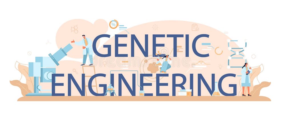Genetic Engineering Typographic Header. Medicine and Science Stock ...