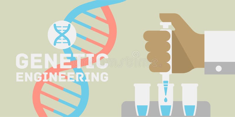 Genetic Engineering Vector Banner Illustration Stock Vector ...