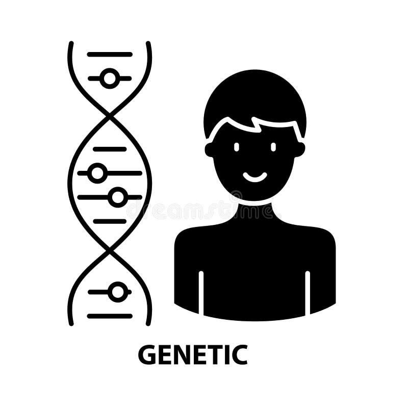 Genetic Dna Icon, Black Vector Sign with Editable Strokes, Concept ...
