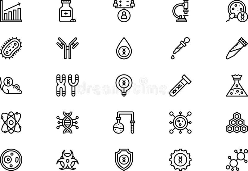 Genetic Icons Collection is a Vector Illustration with Editable Stroke ...