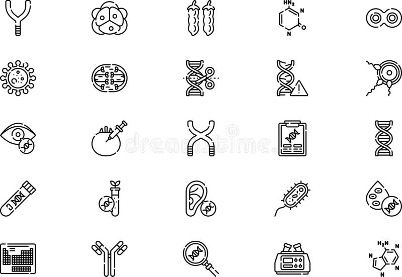 Genetic Icons Collection is a Vector Illustration with Editable Stroke ...