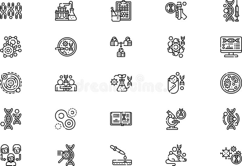 Genetic Icons Collection is a Vector Illustration with Editable Stroke ...
