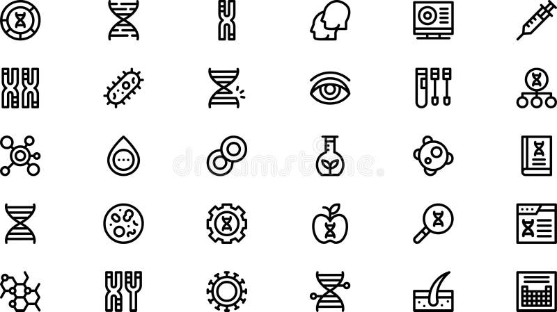 Genetic Icons High-Quality Vector Icons Collection with Editable Stroke ...