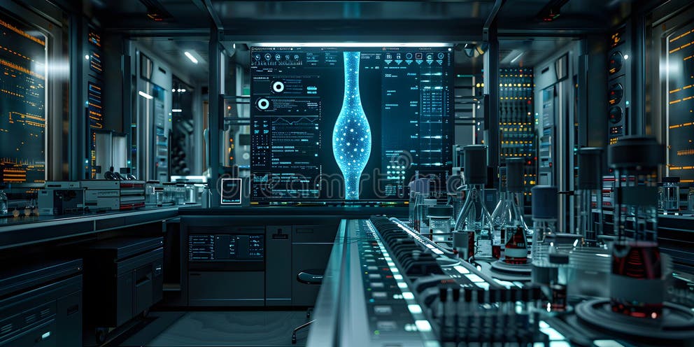 Advanced Genetic Research: Tech Equipment & Empty Vials Stock ...