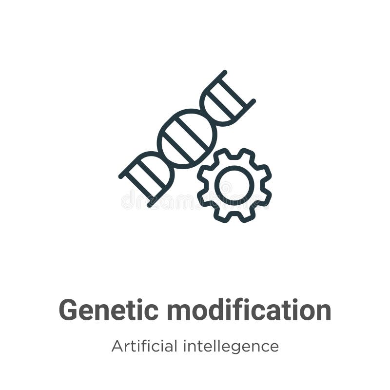 Genetic Modification Outline Vector Icon. Thin Line Black Genetic ...