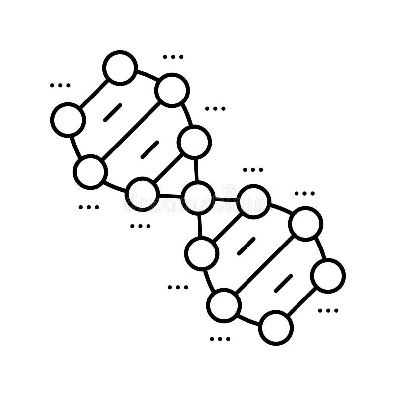 Genetic Molecular Structure Line Icon Vector Illustration Stock Vector ...