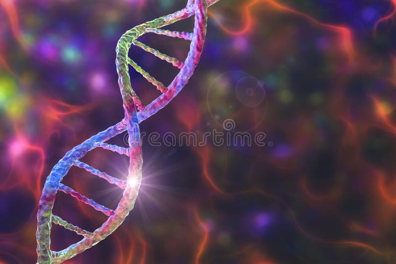 Genetic Mutation, Conceptual 3D Illustration. Double Stranded DNA ...
