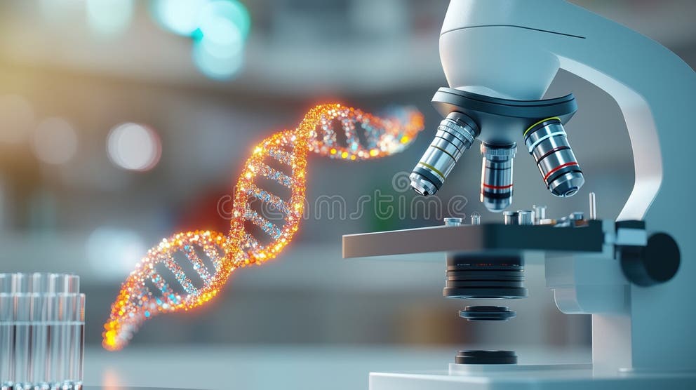 Genetic Research Breakthrough Innovative DNA Analysis Under Microscope ...