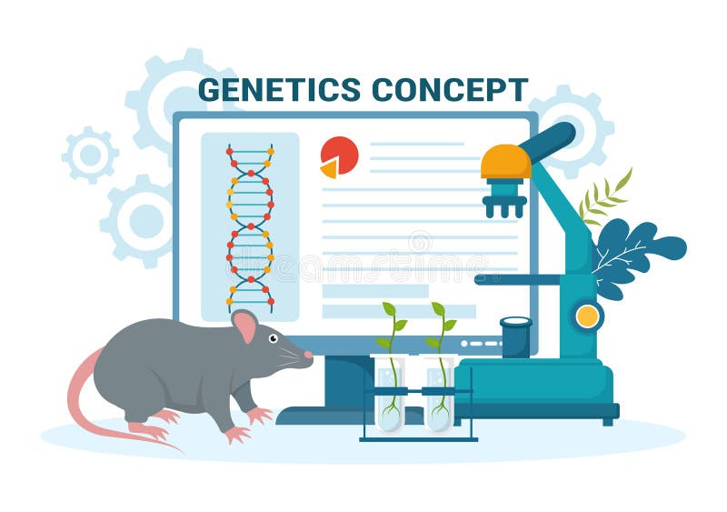 Genetic Science Concept Vector Illustration with DNA Molecule Structure ...