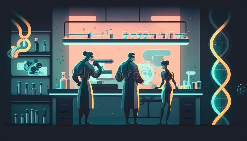 Genetic Scientists in the Lab. Genome and DNA Code Science Research ...