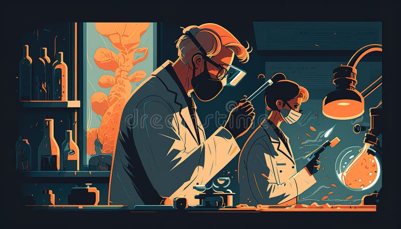 Genetic Scientists Working on a Virus in the Laboratory. Generative AI ...