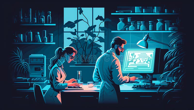 Genetic Scientists Working on a Virus in the Laboratory. Generative AI ...