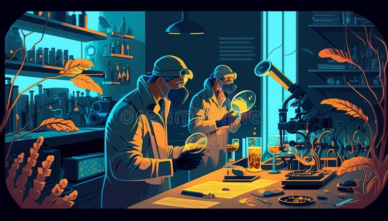 Genetic Scientists Working on a Virus in the Laboratory. Generative AI ...