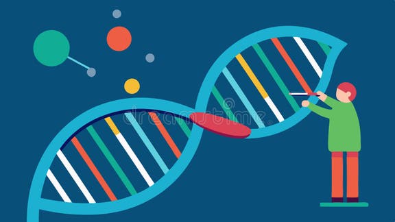 Genetic Sequence Visualization an Animatedlike Illustration of a DNA ...