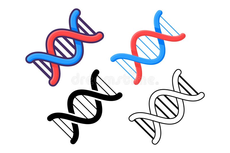 Genetic Spiral DNA Molecule Set Stock Illustration - Illustration of ...