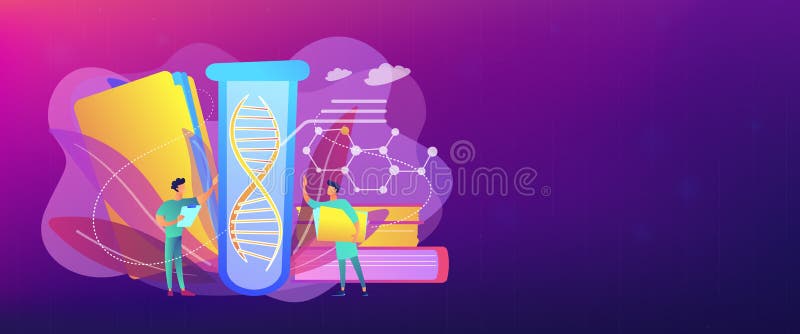 Genetic Testing Concept Banner Header. Stock Vector - Illustration of ...