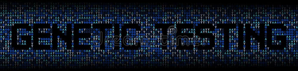 Genetic Testing Text on DNA Genetic Code Background Illustration Stock ...