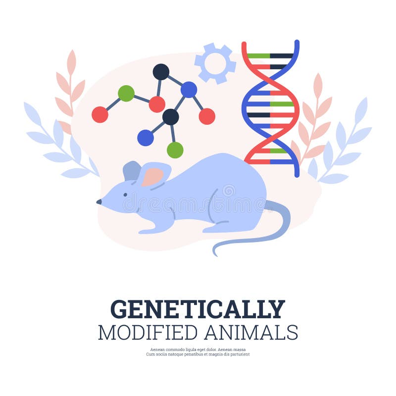 Genetically Engineering Banner with Lab Equipment Flat Vector ...