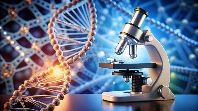 Genetically Modified DNA Under the Microscope Generative by AI Stock ...
