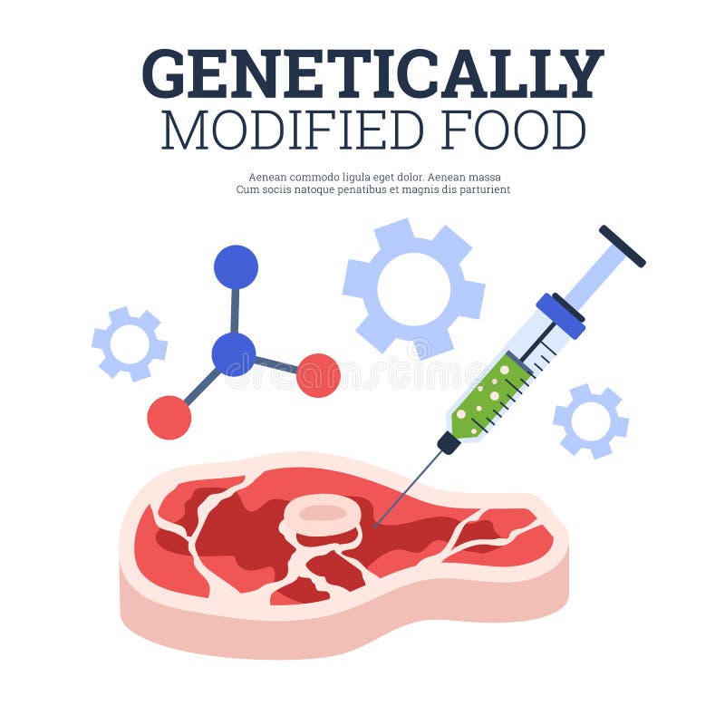 Genetically Modified Food Poster Template with Text, Flat Vector ...